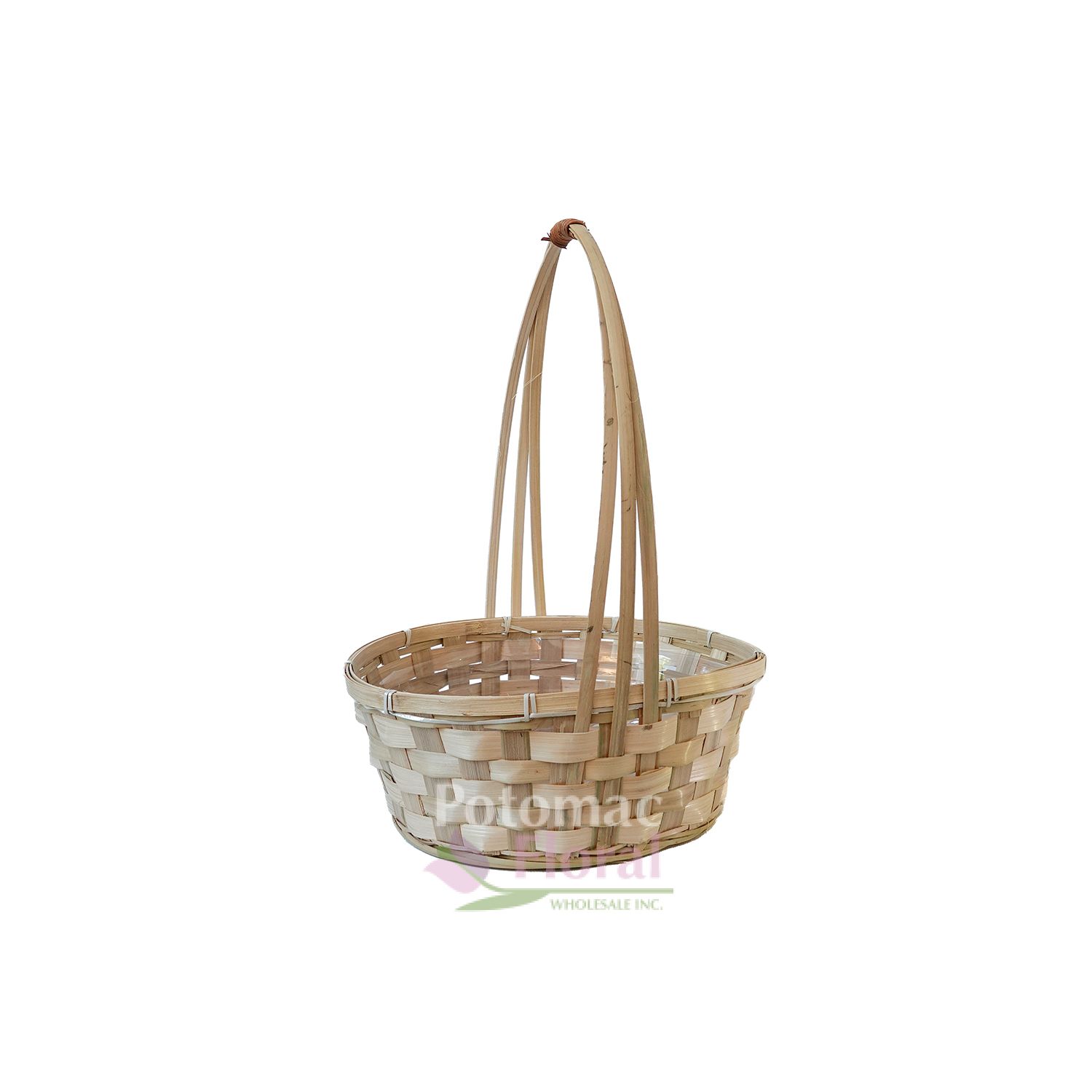 Natural 12" Basket with Handle - Potomac Floral Wholesale
