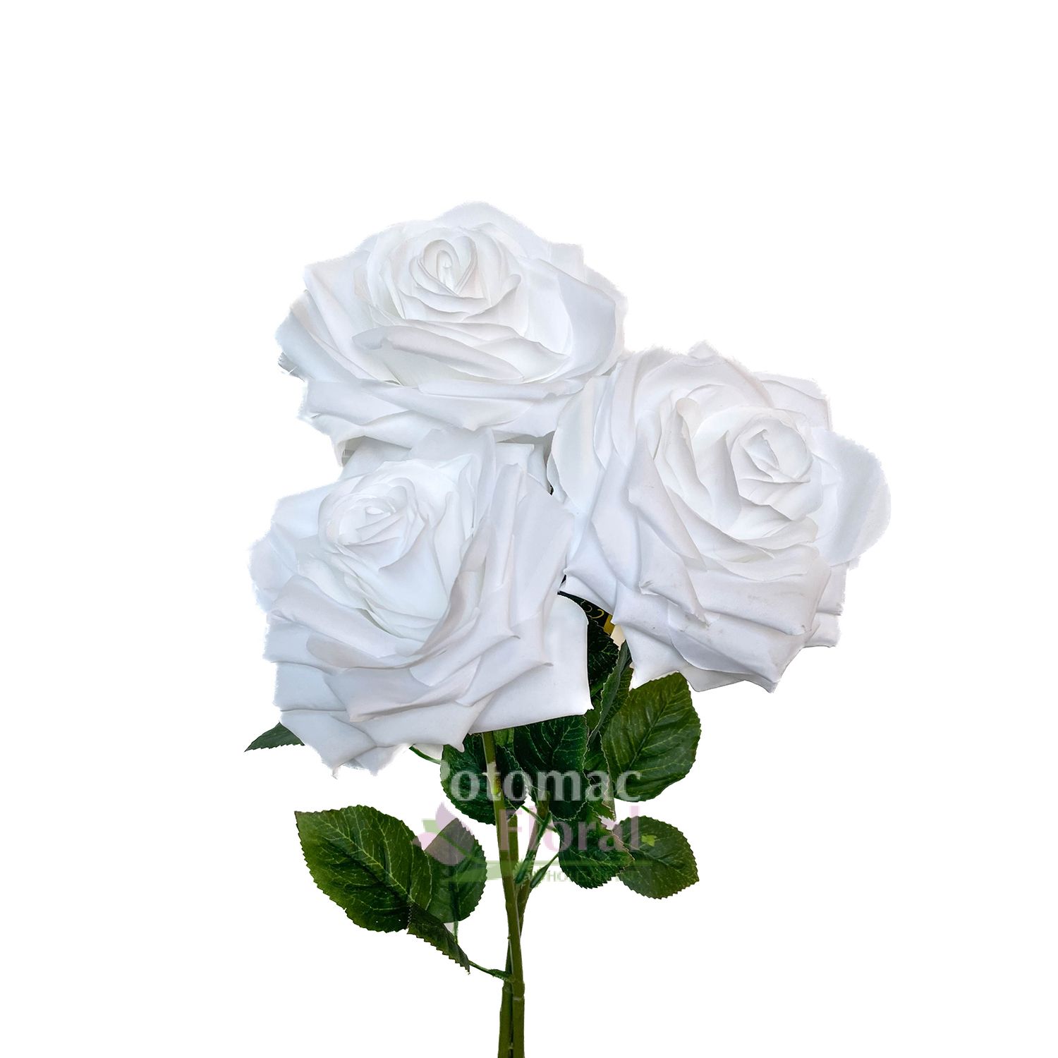 Silk Open Rose 20" - Pure White - Potomac Floral Wholesale