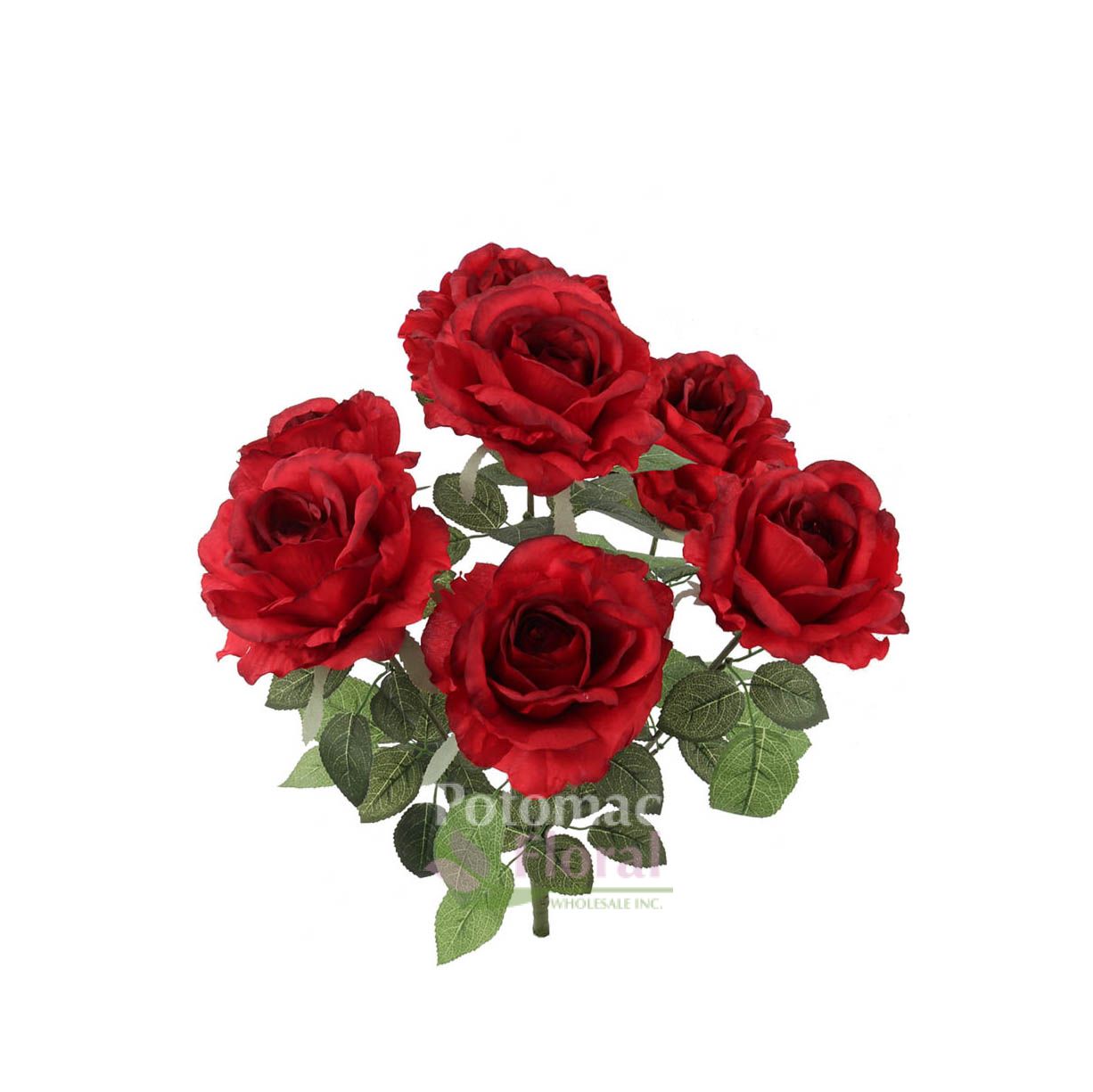 Silk Rose Bush x7 - Red - Potomac Floral Wholesale