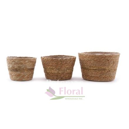Grass Planter with Liner - Set of 3 - Potomac Floral Wholesale