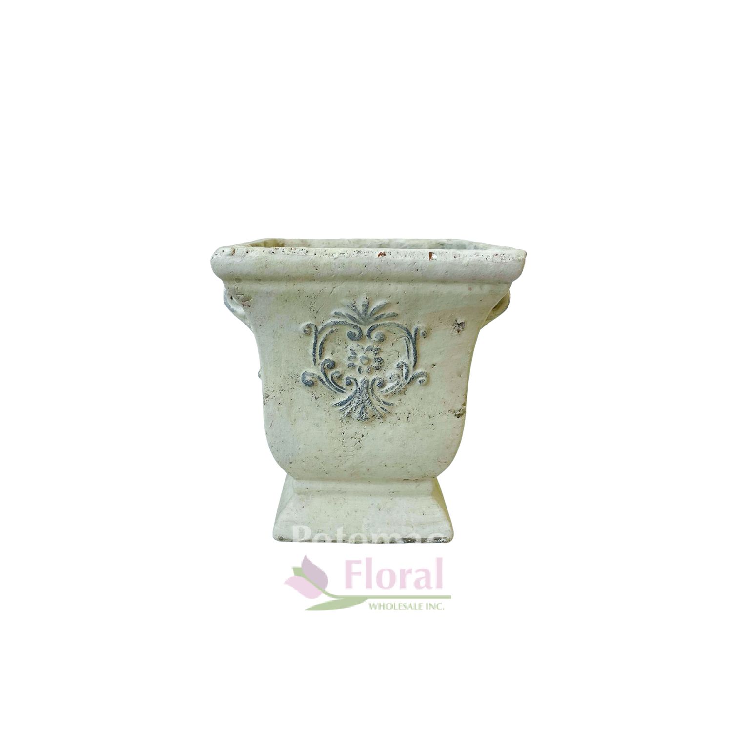 Concrete Large Square Tuscan Urn - Potomac Floral Wholesale