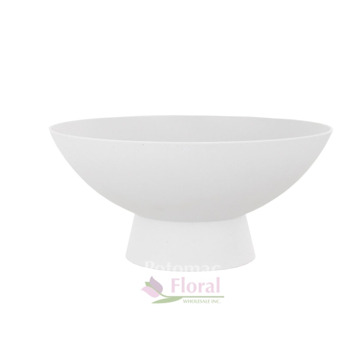 Demi 8" White Ceramic Footed Bowl - Potomac Floral Wholesale