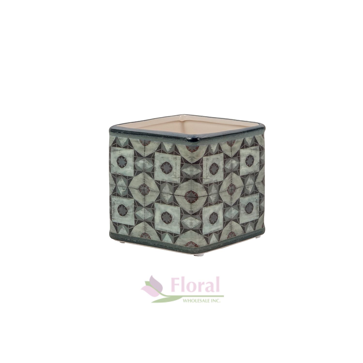Ceramic Square 4" Pot - Asst - Potomac Floral Wholesale