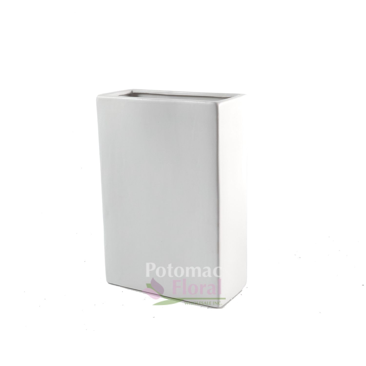 Ceramic Rectangle Planter 10" T x 7" L x 3" W - Matte White - Potomac ...