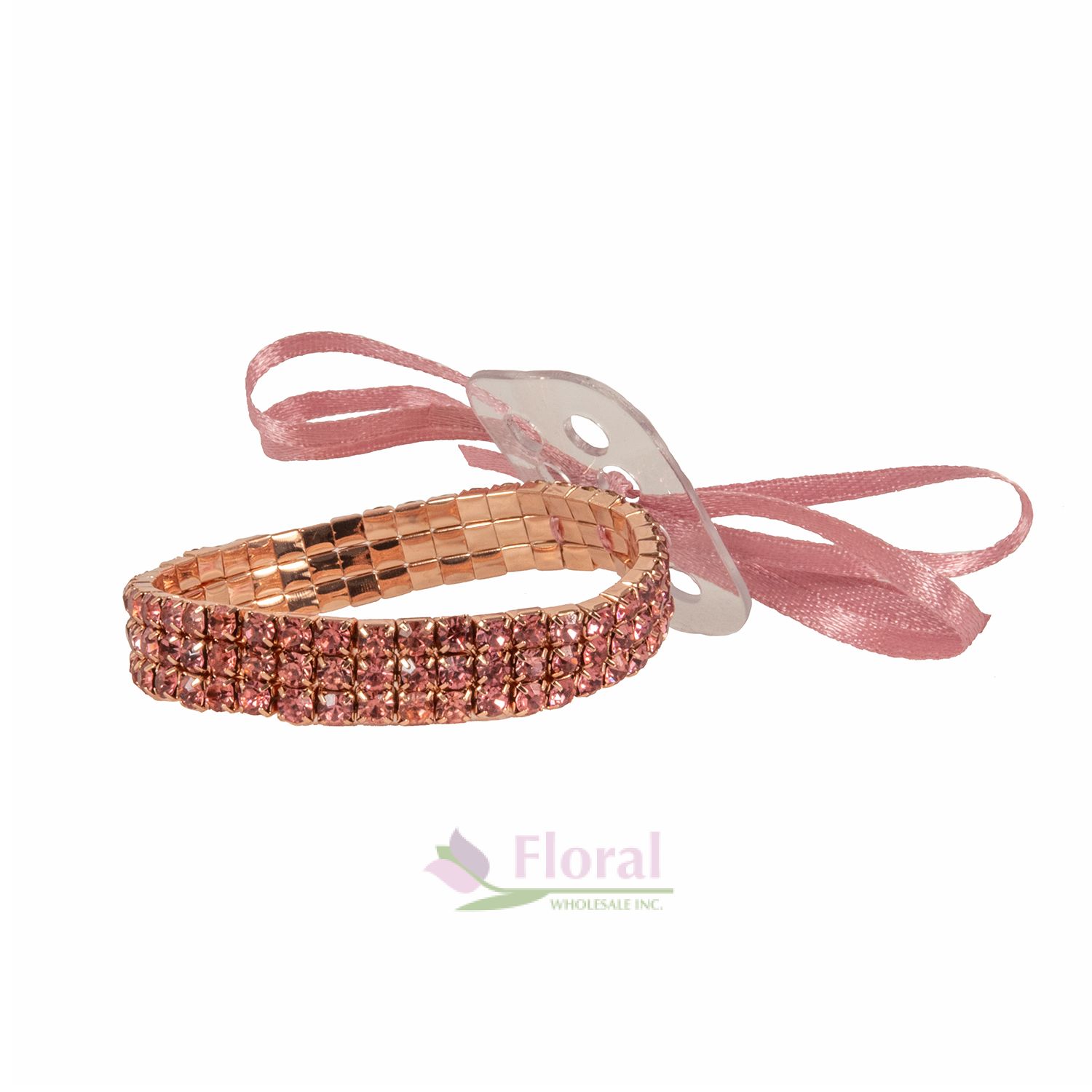Rhinestone Wristlet - Rose Gold - 3 Smaller Stone - Crystal - Potomac ...