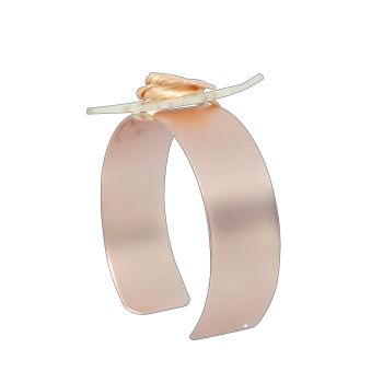Riley Matte Rose Gold Cuff Wristlet Corsage Bracelet - Potomac Floral ...