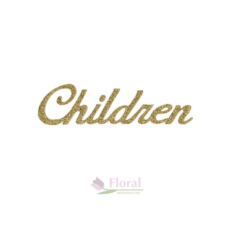 Gold Glitter Children Script - Potomac Floral Wholesale