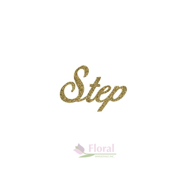 Gold Glitter Step Script - Potomac Floral Wholesale