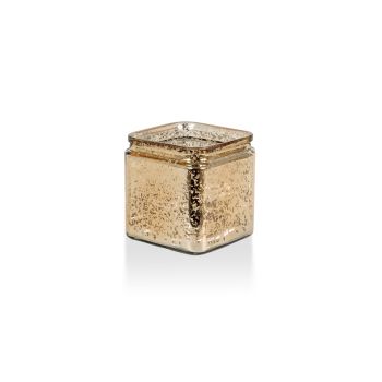 Gold Mercury Machine Glass 4" x 4" Cube - Potomac Floral Wholesale