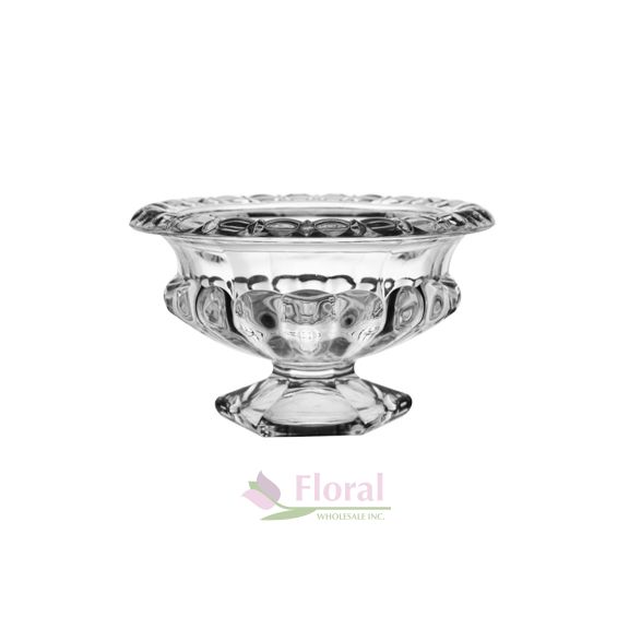 Glass Abelia Compote 5" Tall x 6" Opening - Potomac Floral Wholesale