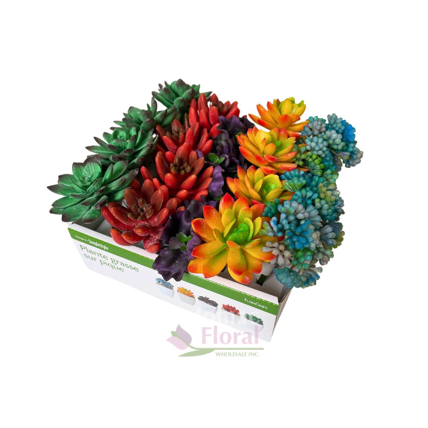 Silk Mini Succulent Picks - Bright Asst - Potomac Floral Wholesale