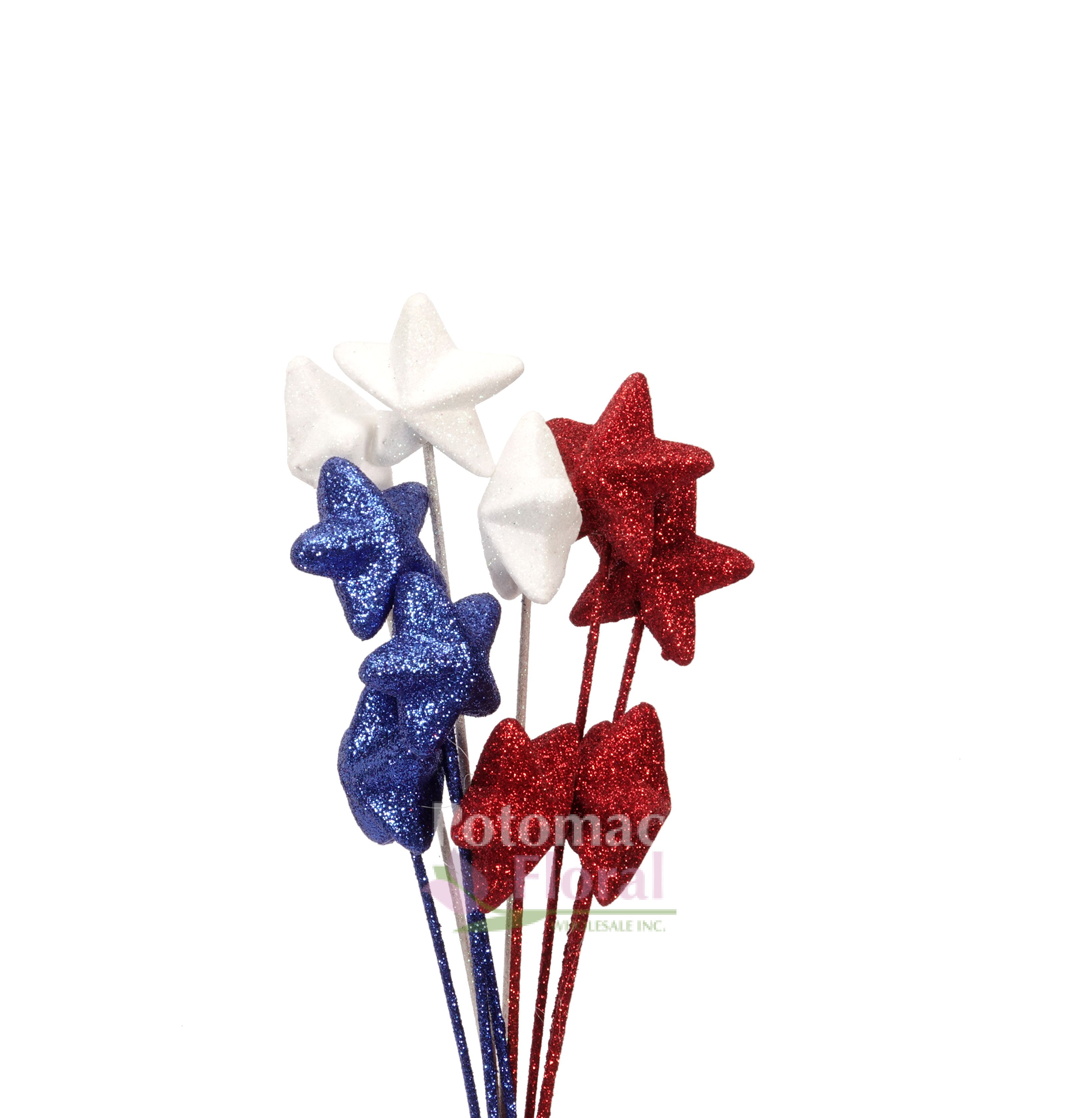 Patriotic Star Pick 50MM - Potomac Floral Wholesale