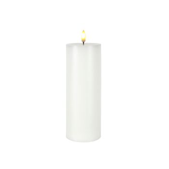 PATRIA Illuminations LED 3"x8" White Pillar Candle - Potomac Floral ...