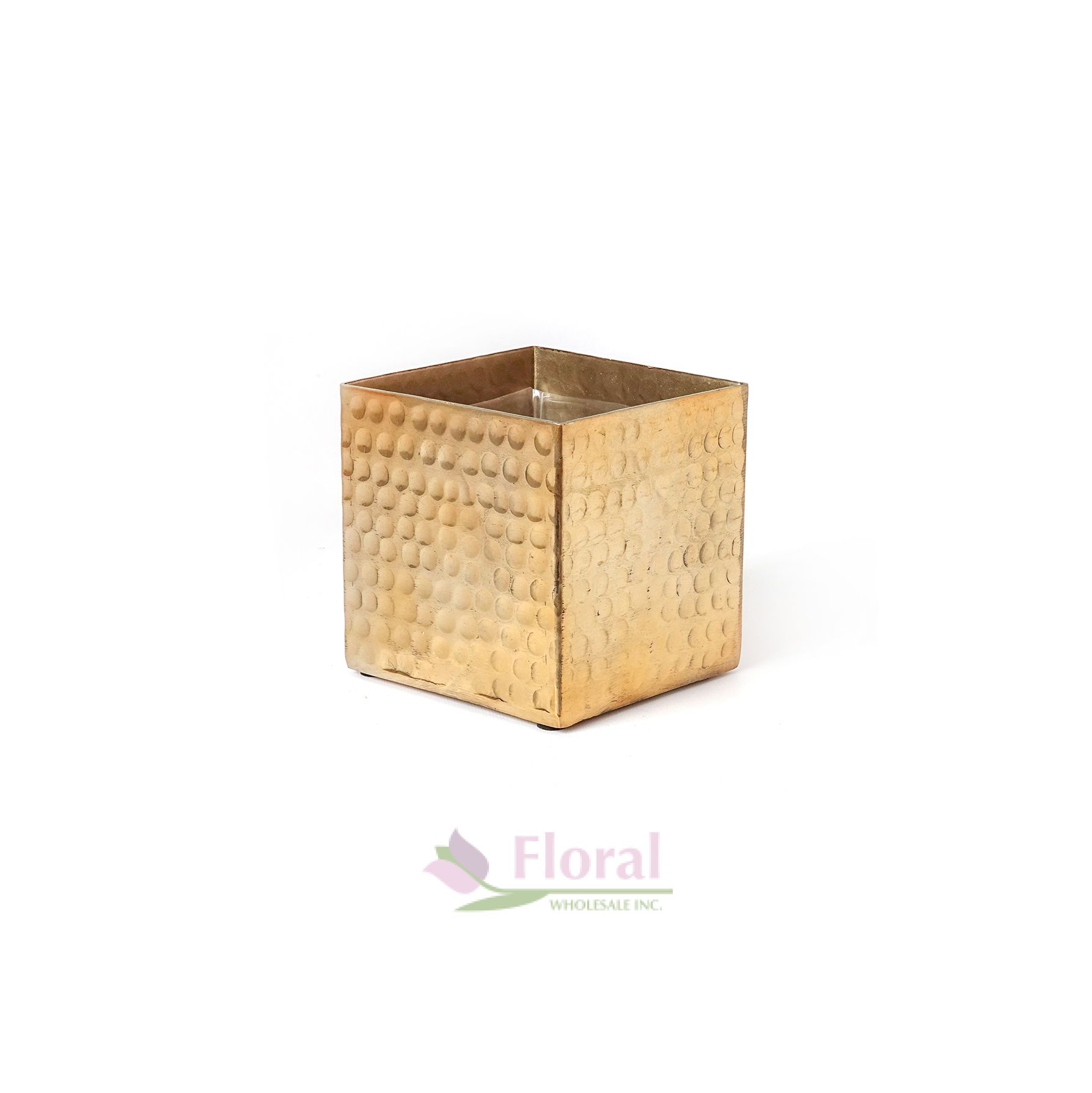 Aluminum Gold 4" Cube - Potomac Floral Wholesale