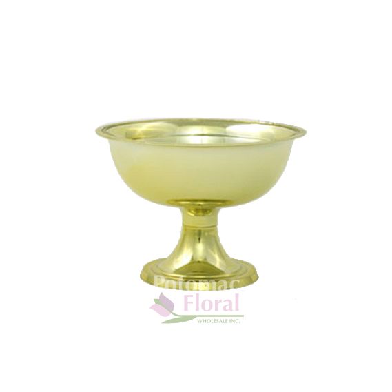 Gold Plastic Round 5" Compote - Potomac Floral Wholesale