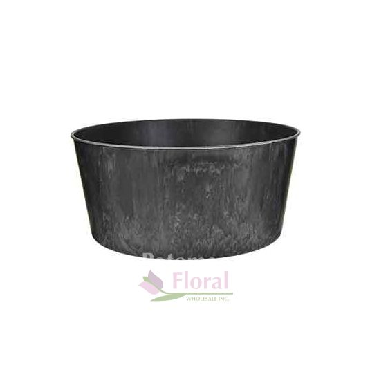 Round Plastic Dish 11" Diameter x 5-1/4" Nat Gray - Potomac Floral ...