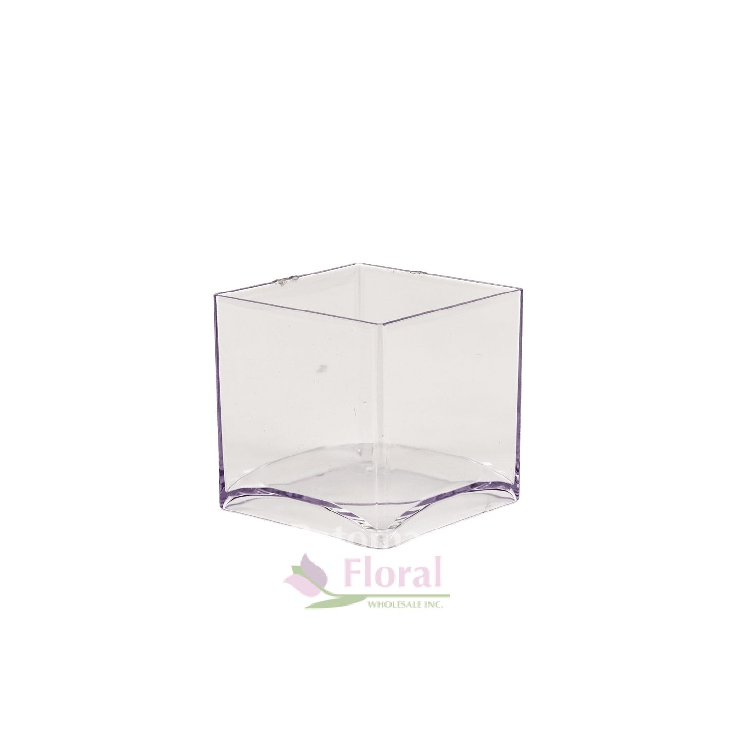 Plastic Cube 4" Clear - Potomac Floral Wholesale