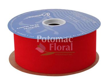 Velvet Waterproof Ribbon #40 x 25 Yards - Red - Potomac Floral Wholesale
