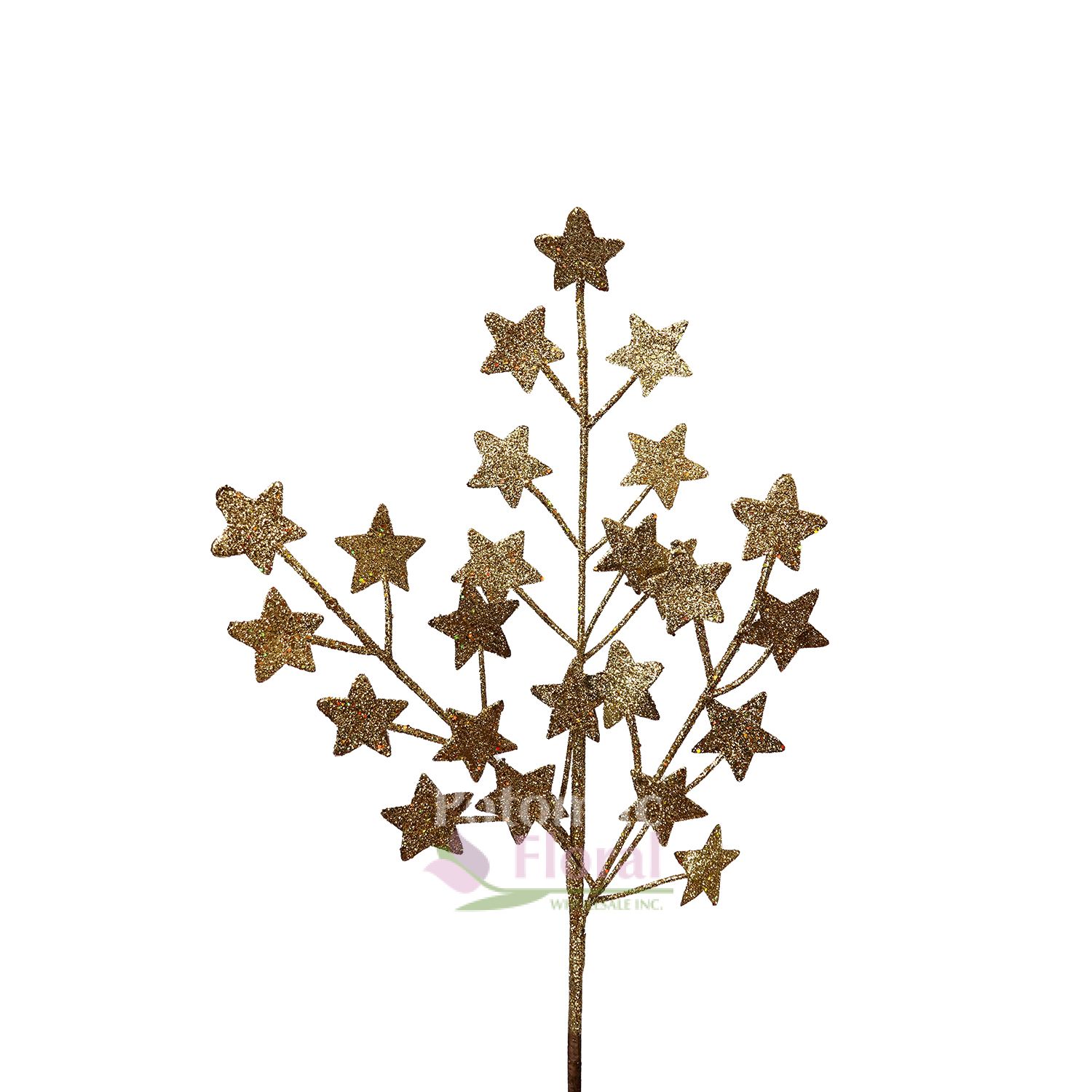 Glitter 20" Star Pick - Gold - Potomac Floral Wholesale
