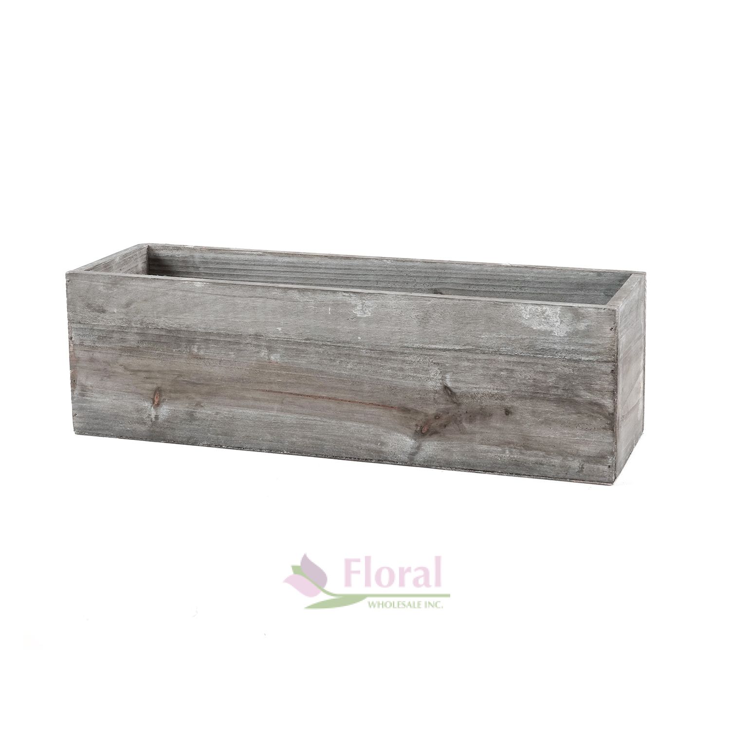 Gray Wash 16" Rectangle Wood Box - Potomac Floral Wholesale
