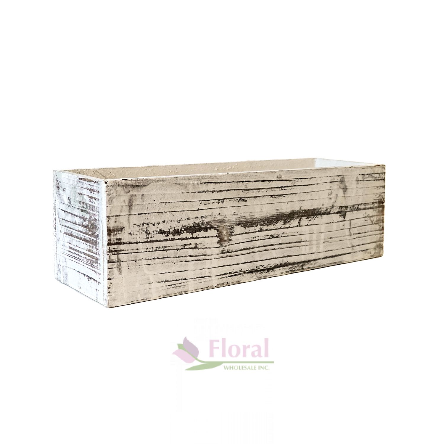 Wooden Window Box 16" - White - Potomac Floral Wholesale
